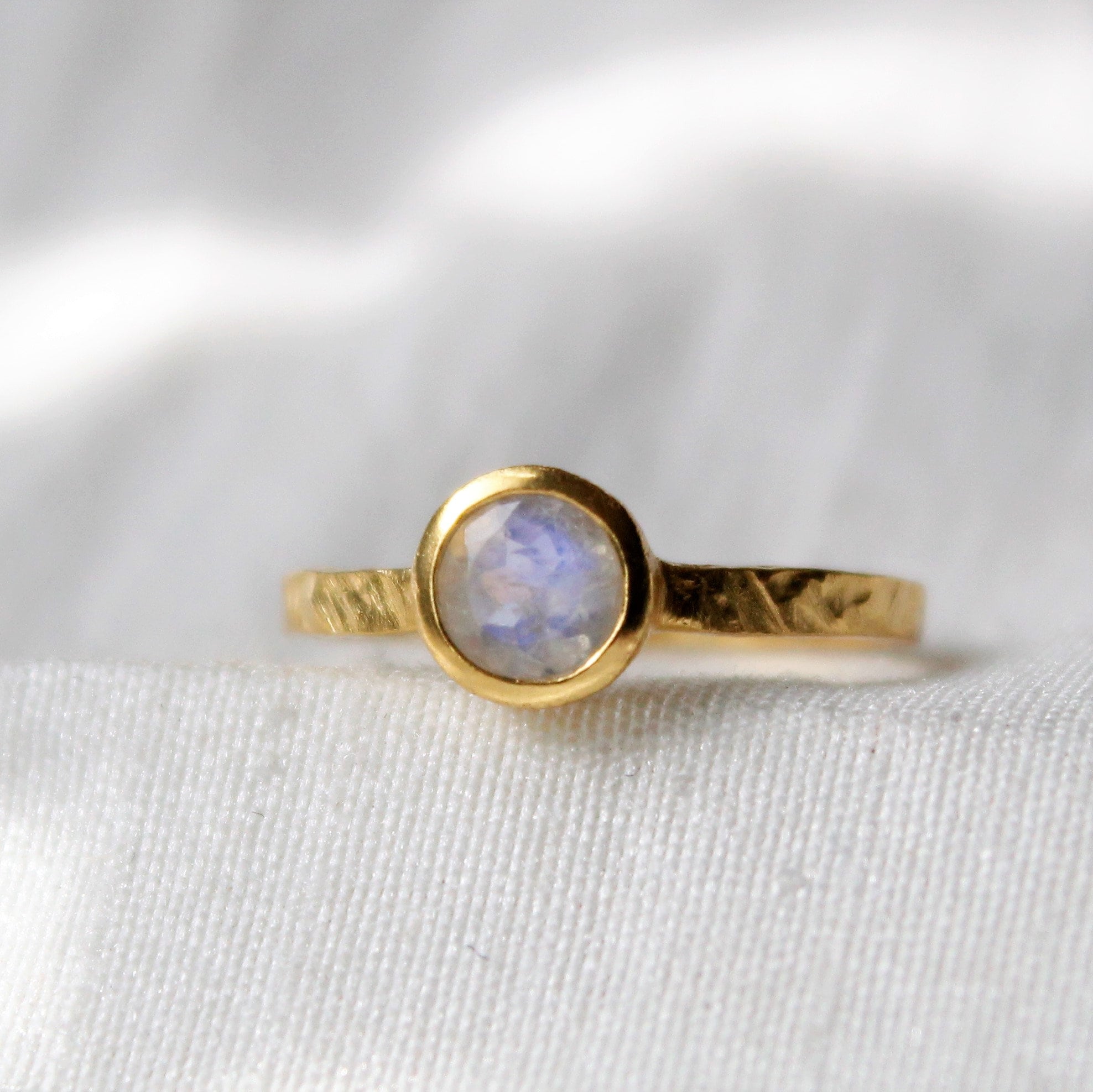 Moonstone Ring,stacking 925 Sterling Silver Ring, Gold Plated, Thin ...