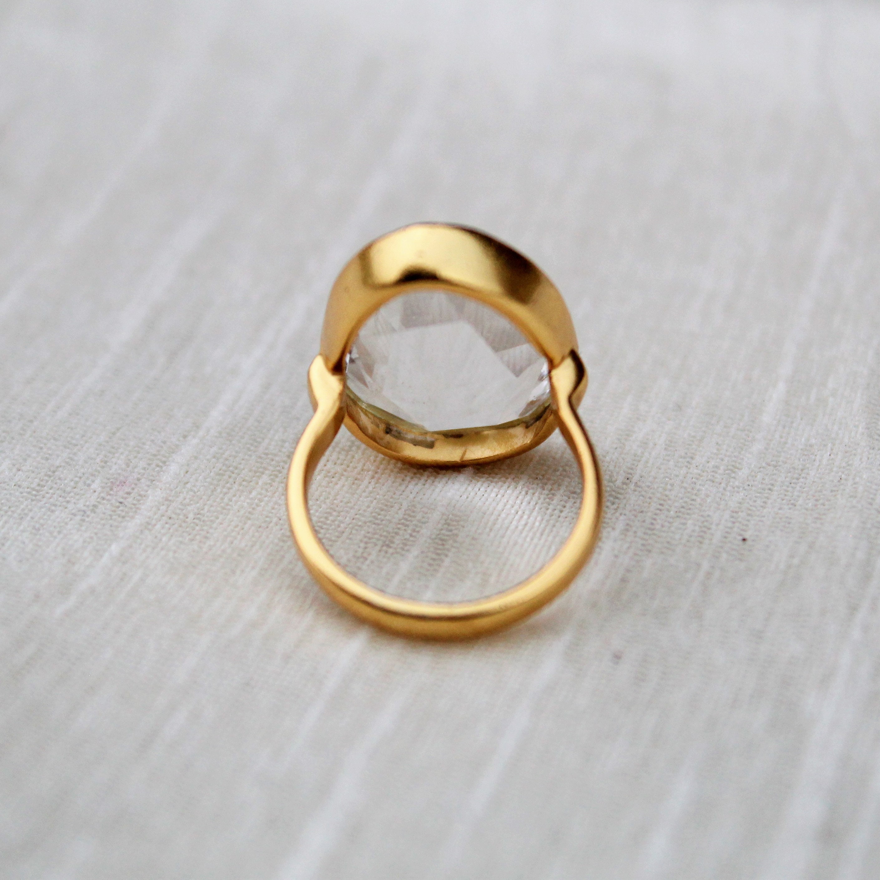 Crystal Ring Clear Crystal Ring Rock Crystal Ring Sterling | Etsy