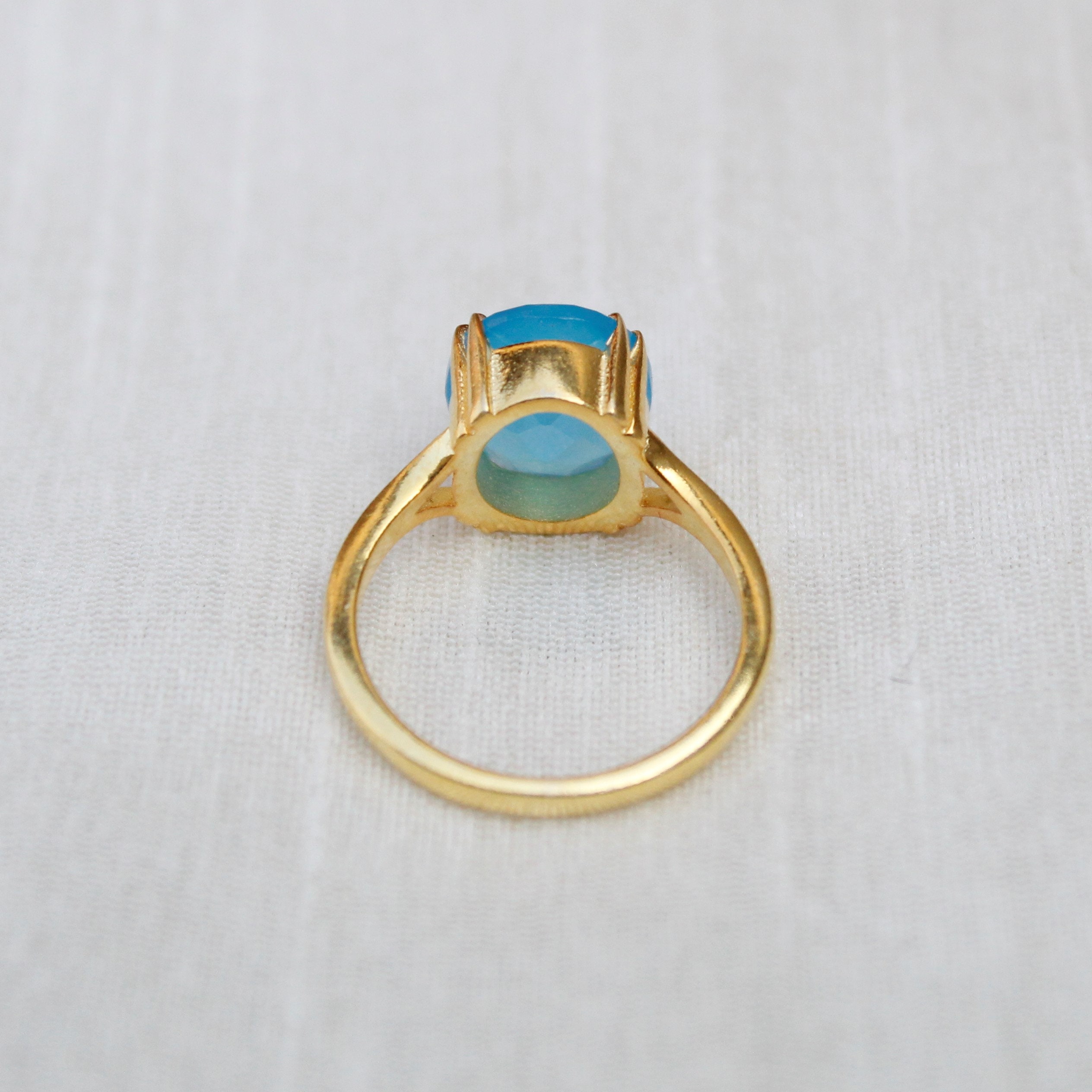 Anillo de calcedonia azul Anillo de plata de ley 925 Anillo - Etsy España