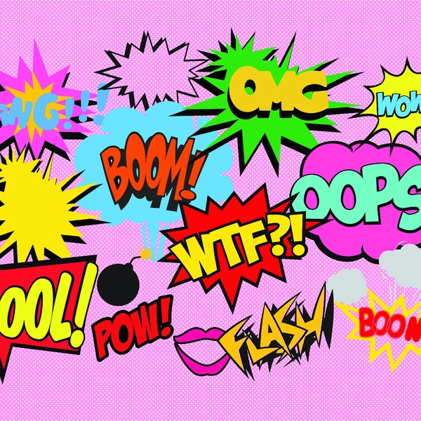 Pop Art Clipart Bundle - Etsy