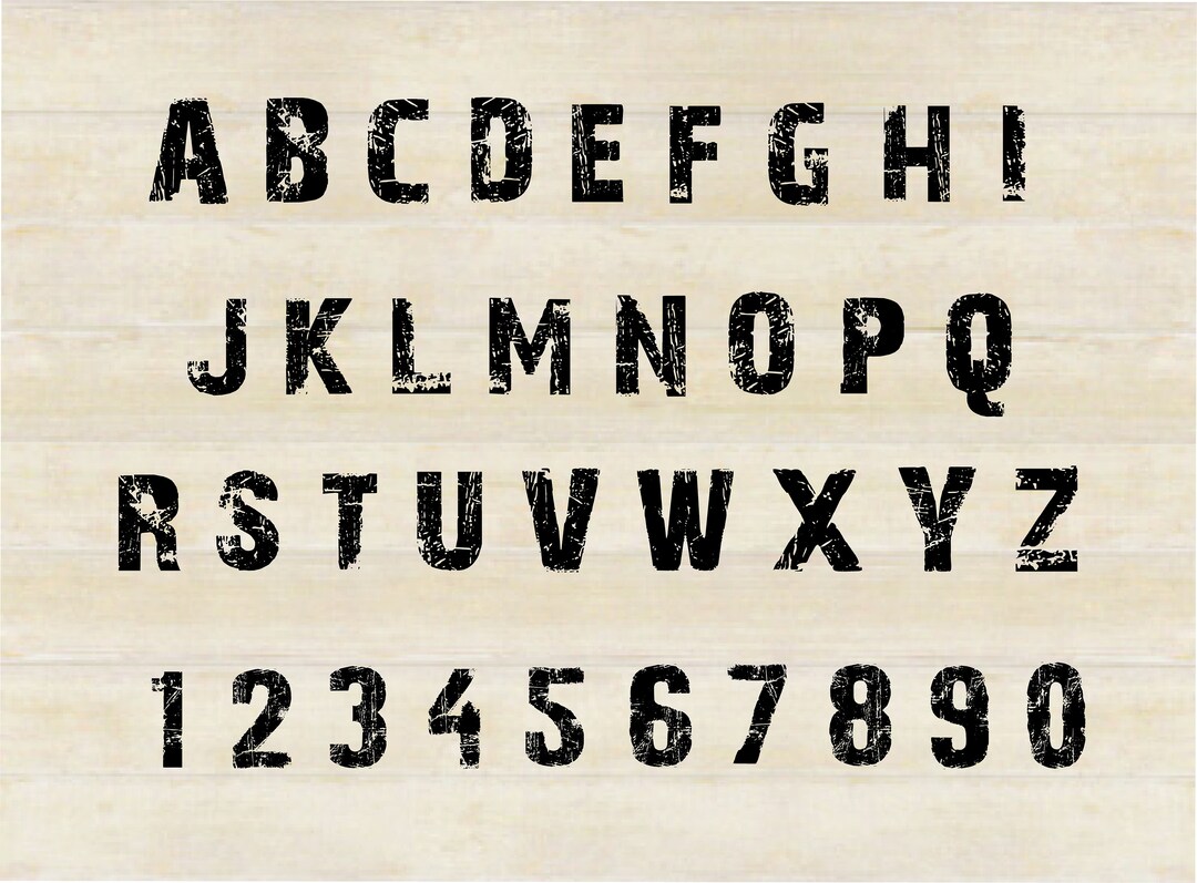 Distressed Font, Distressed Alphabet, Scratched Character, Old Letters ...