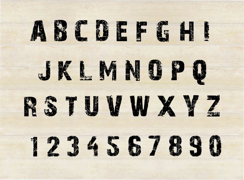 Distressed Font, Distressed Alphabet, Scratched Character, Old Letters ...