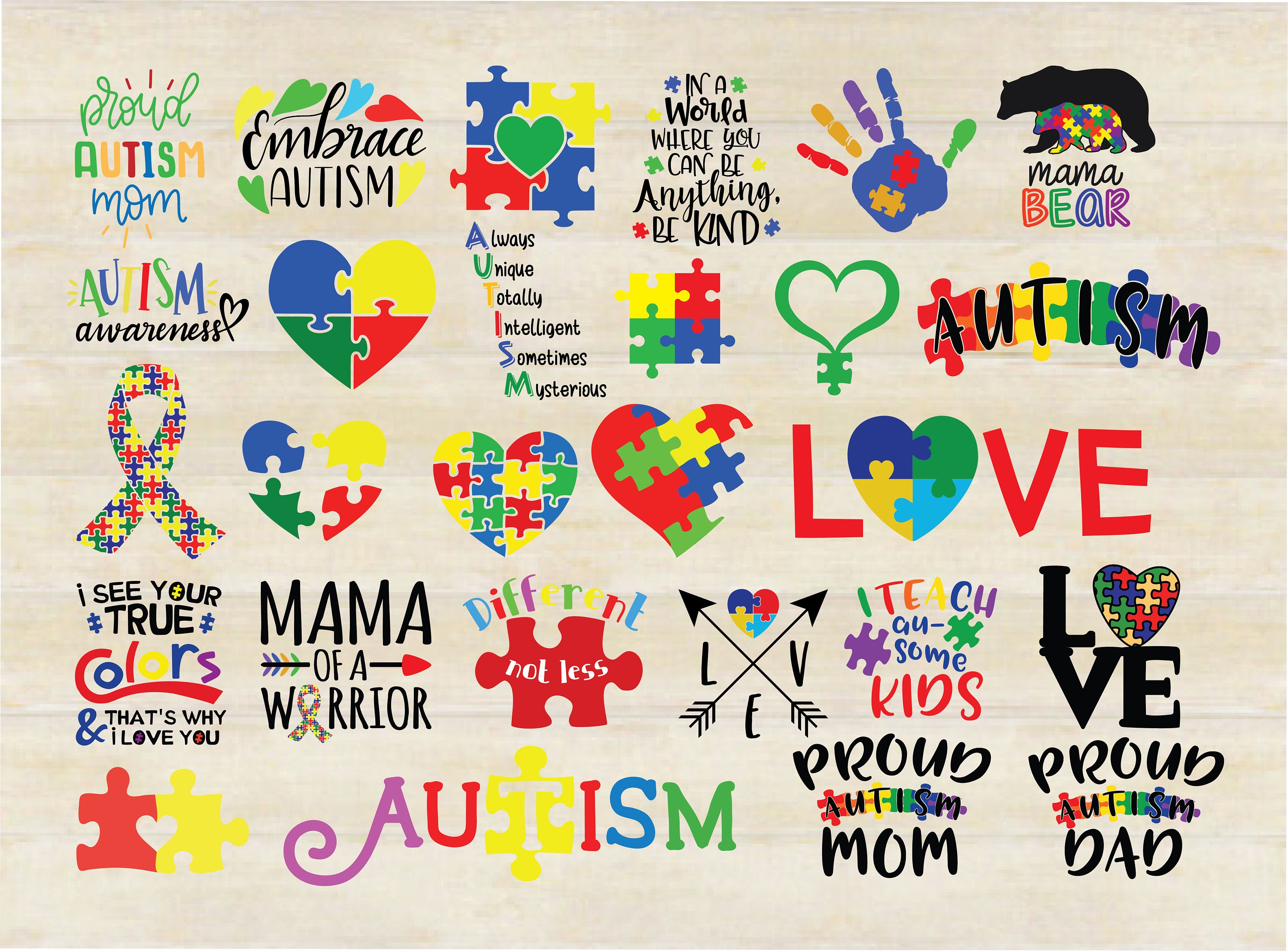 AUTISM SVG BUNDLE, Autism Puzzle, Autism Awareness, Autism Clipart, Svg ...