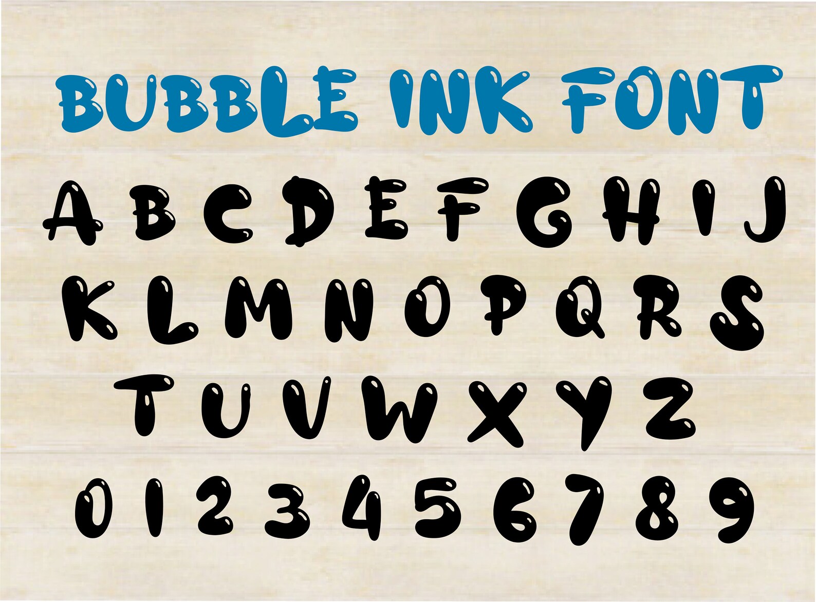 Bubble Ink Font Instant Download, Bubble Alphabet Clipart, Bubble Font ...