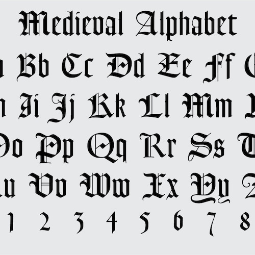 Medieval Alphabet Medieval Font King Font Old Alphabet - Etsy