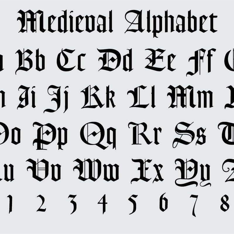Medieval Alphabet Fonts - Etsy UK