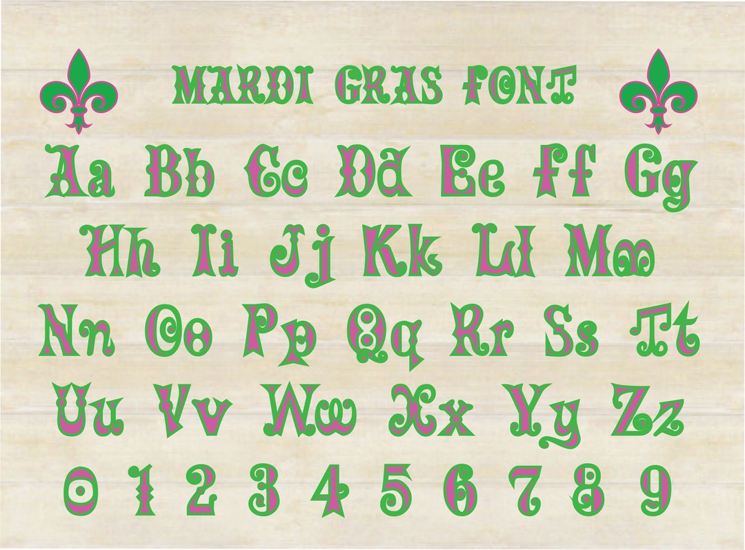 Mardi Gras Font, Mardi Gras Alphabet, Mardi Gras Letters and Numbers ...