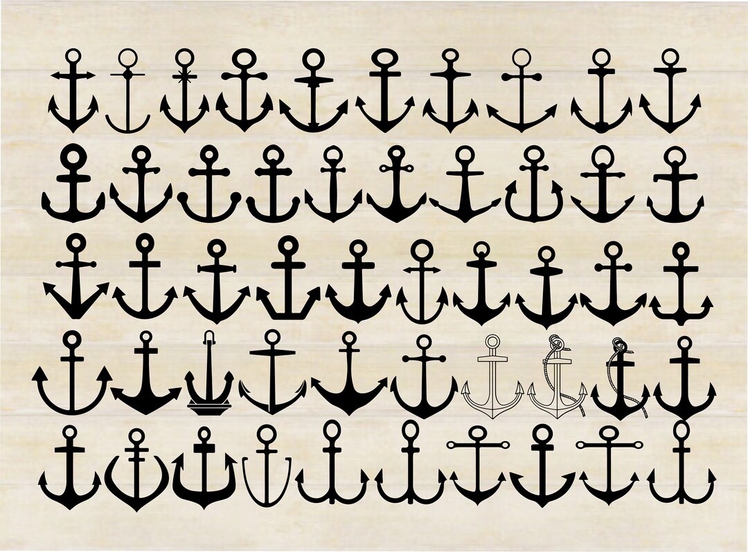 100 ANCHOR DESIGNS SVG 2023, Anchor Bundle, Anchor Silhouette, Anchor ...