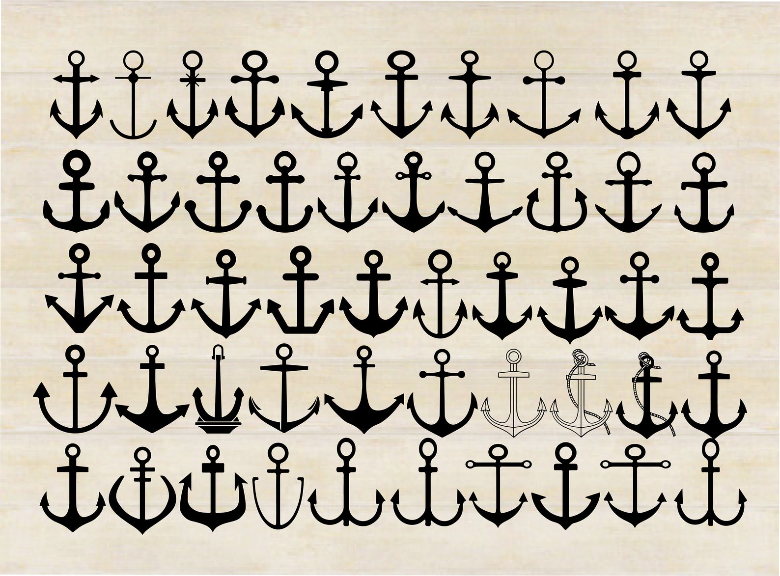 100 ANCHOR DESIGNS SVG 2023 Anchor Bundle Anchor Silhouette - Etsy