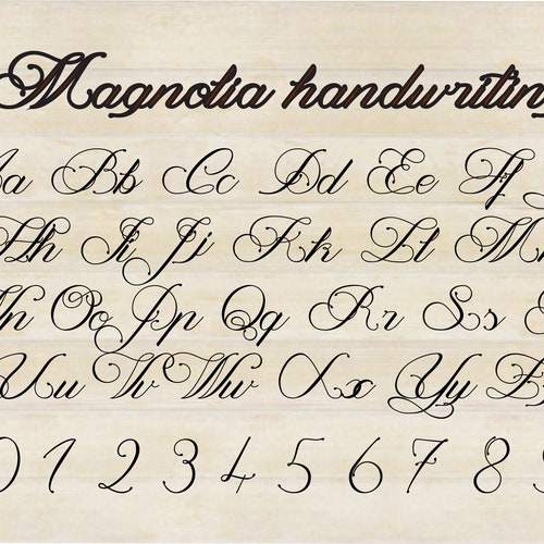 Magnolia Handwriting Font SVG Handwriting Font SVG Cursive - Etsy