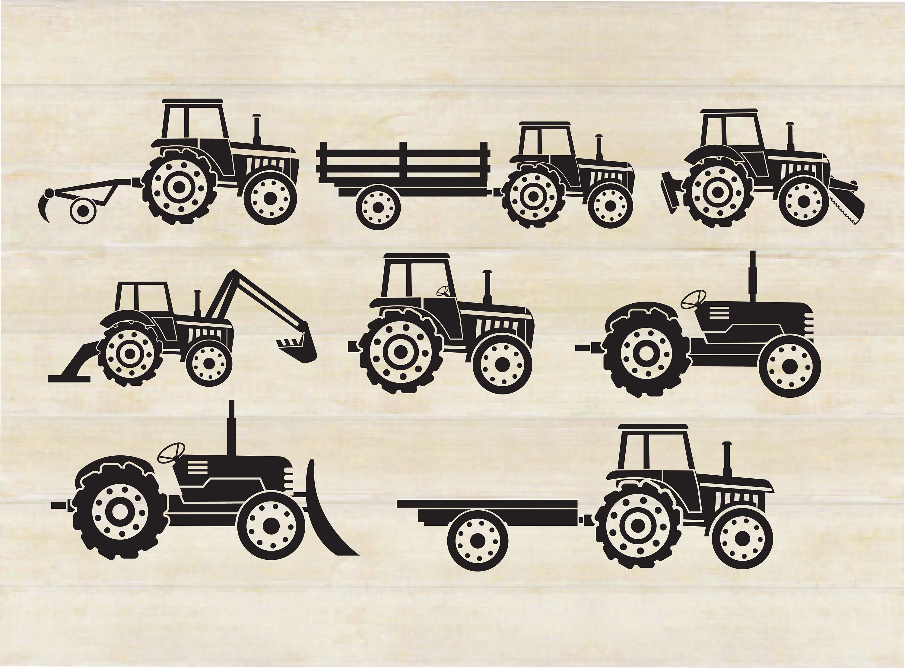 Tractor SVG Bundle Tractor Clipart Tractor Silhouette for | Etsy