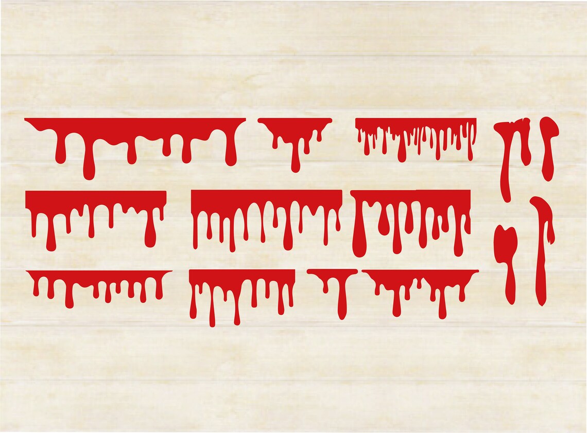 BLOOD CRAFT BUNDLE Svg Blood Dripping Borders Bloody - Etsy