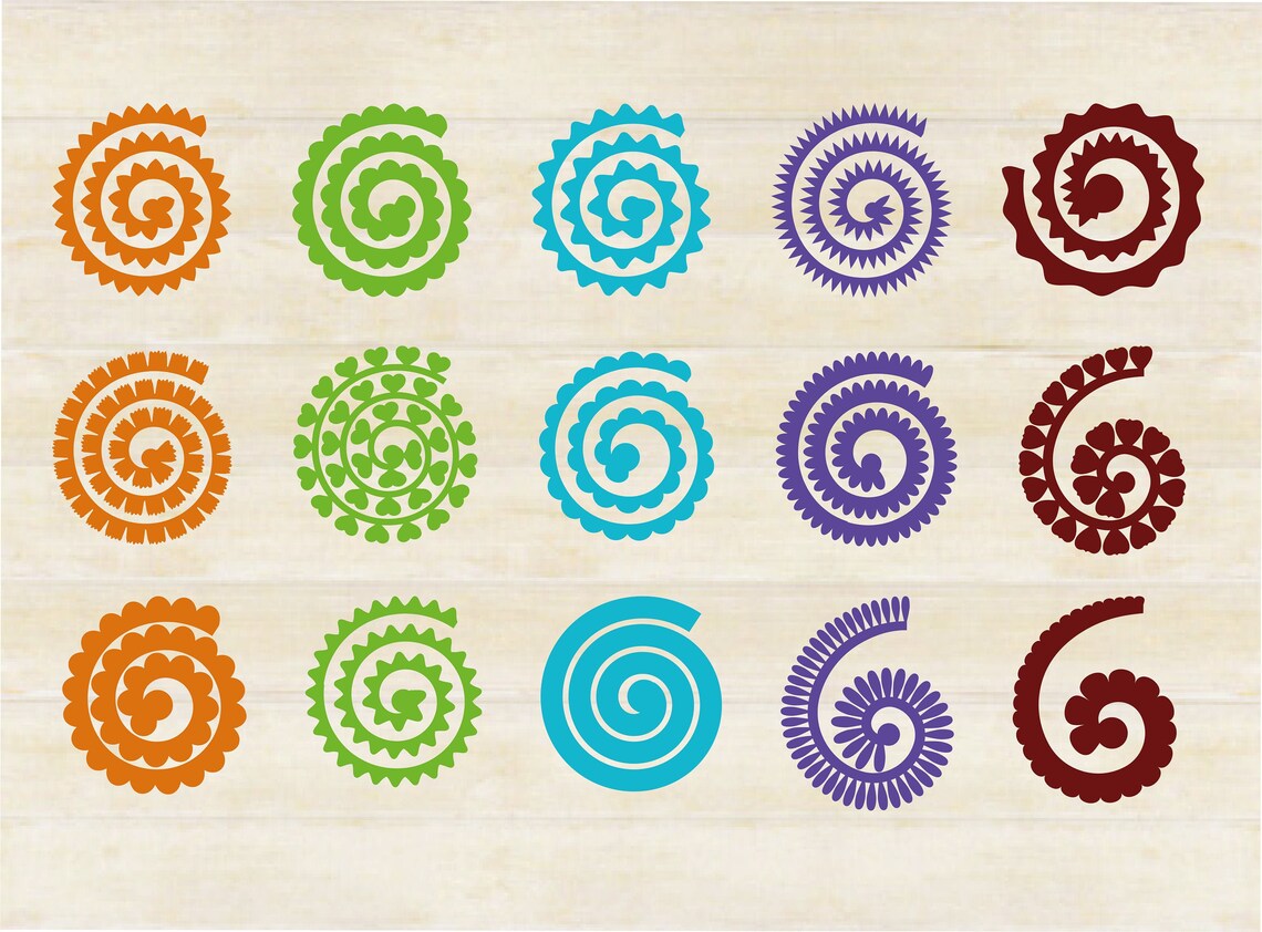 ROLLED PAPER FLOWER Template Svg Bundle| Paper Flower Template, Flower ...