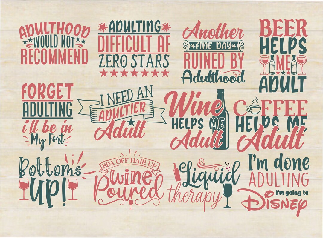 ADULTING SVG BUNDLE, Adulting, Adult Quote, Adulting Cut File, Design ...