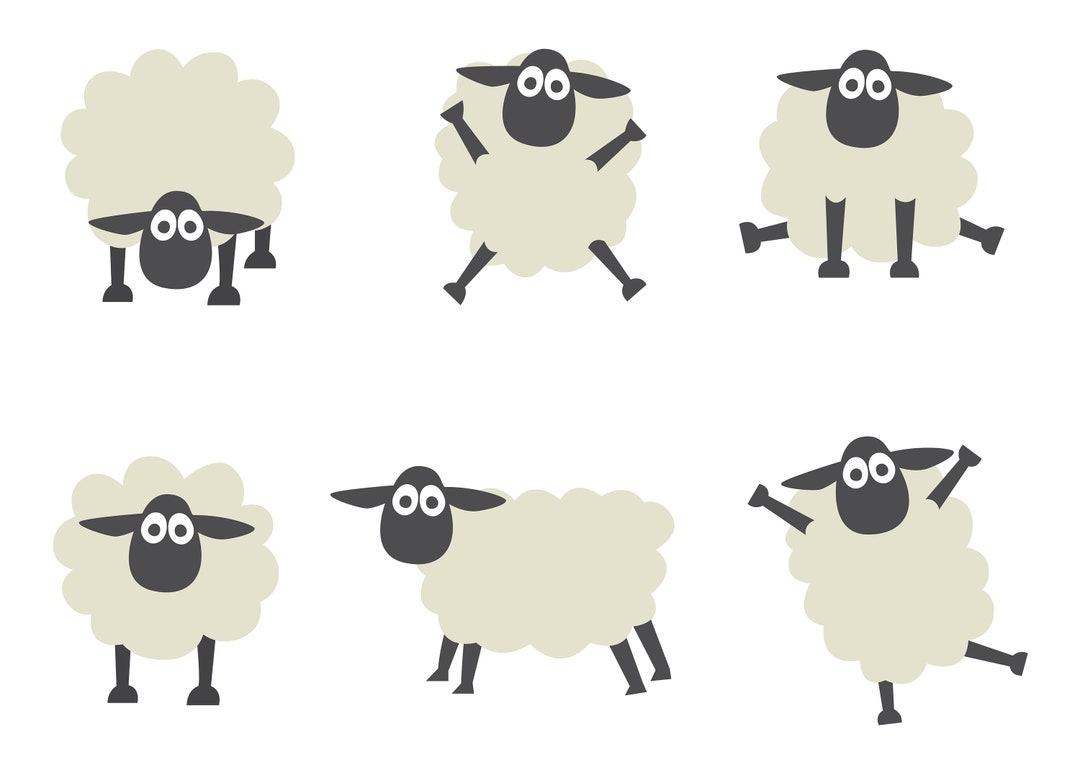 FUNNY SHEEP VECTOR Bundle, Sheep Silhouette, Funny Sheep Design, Sheep ...