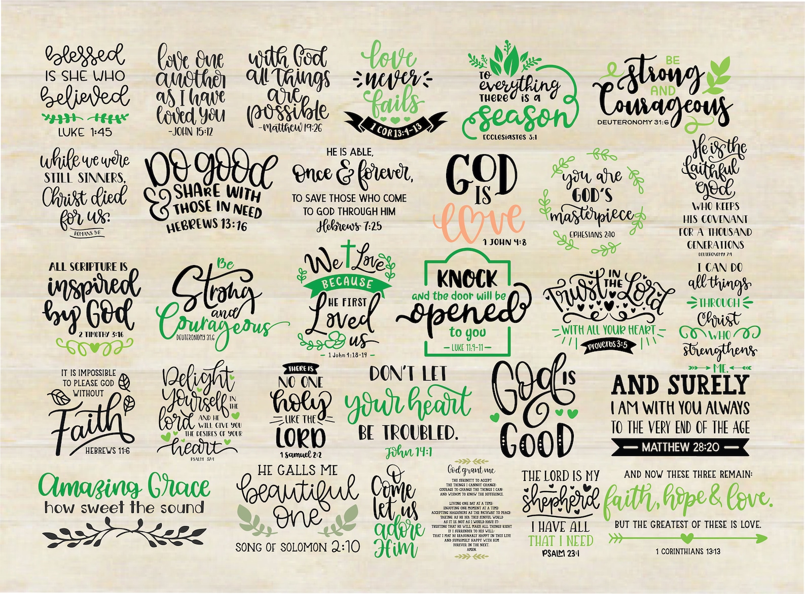 BIBLE VERSE SVG Bundle Scripture Bundle Christian Pack 30 - Etsy