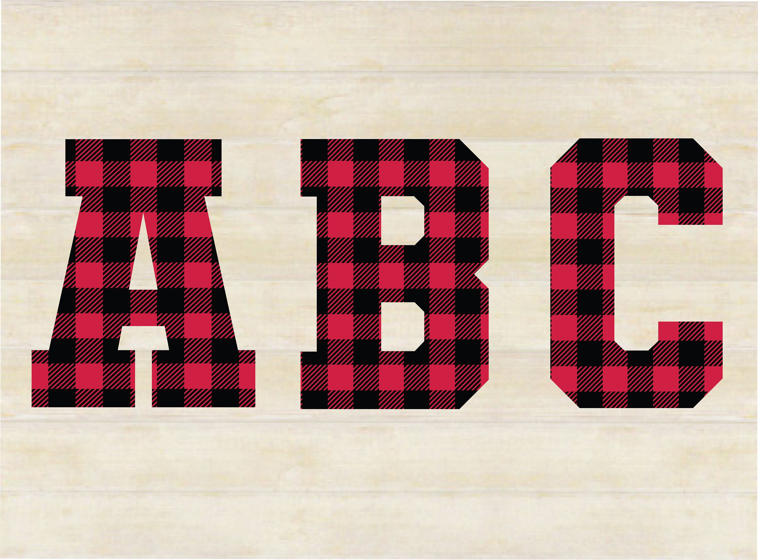 Buffalo Plaid Alphabet SVG Plaid Alphabet Plaid Letters | Etsy