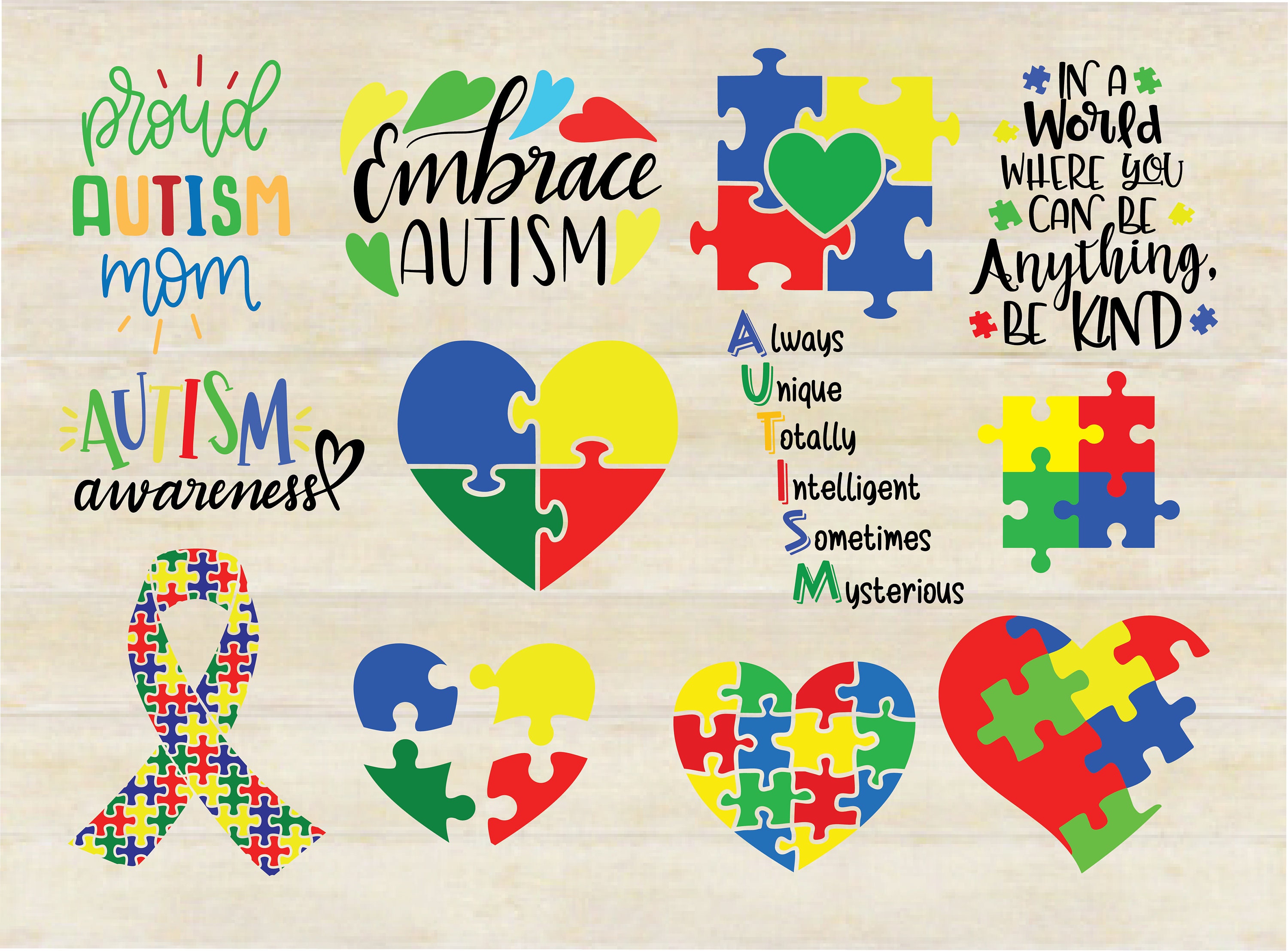 AUTISM SVG BUNDLE, Autism Puzzle, Autism Awareness, Autism Clipart, Svg ...