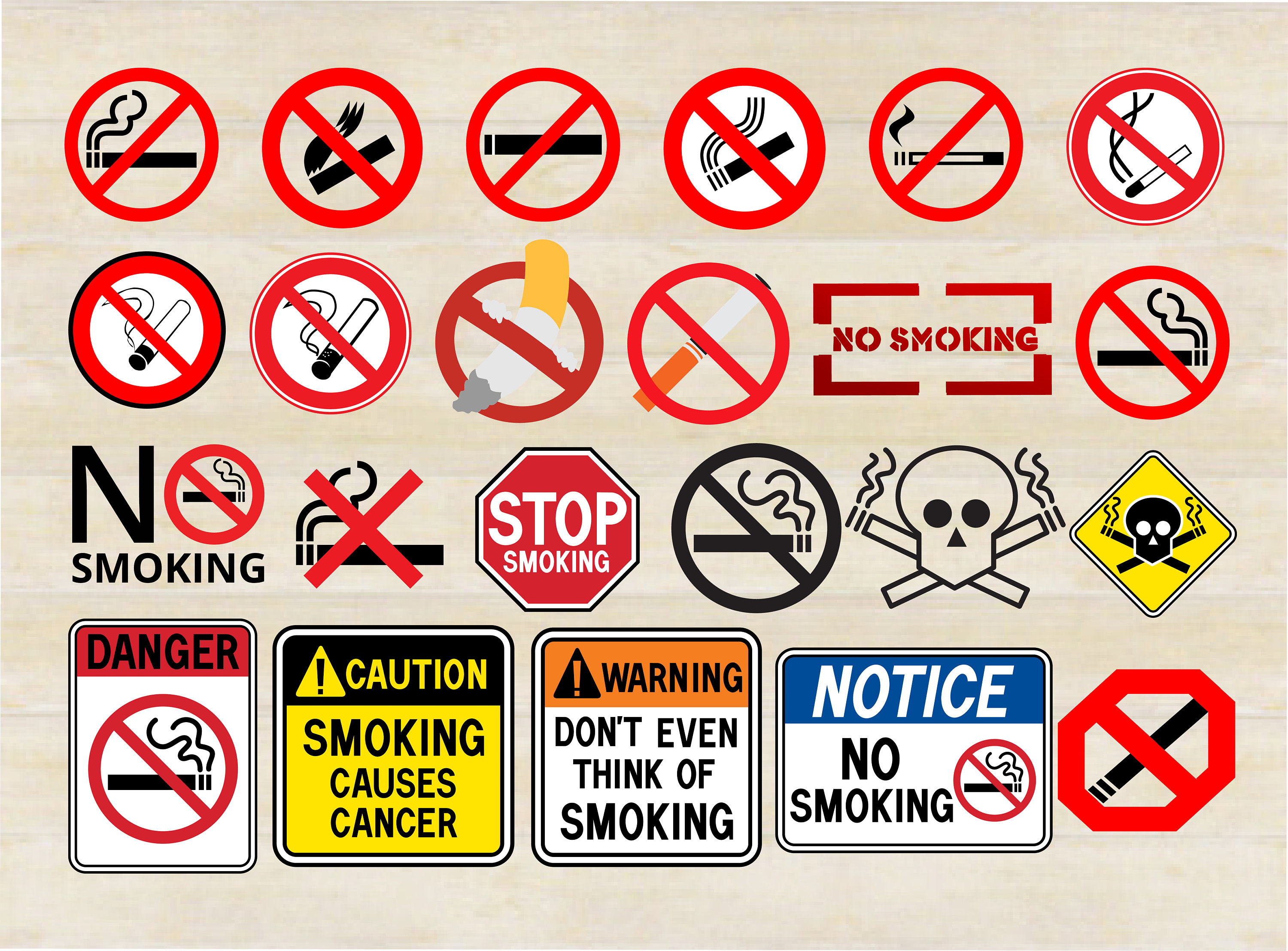 NO SMOKING SIGN Bundle Svg, No Smoking Area, No Smoking Svg, No Smoking ...