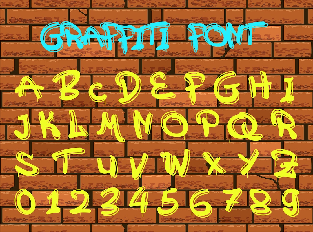 GRAFFITI ART FONT Svg and Png, Graffiti Alphabet Svg, Graffiti Font ...