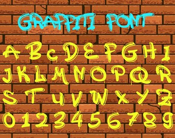 DIGITAL DOWNLOAD Graffiti Tag Alphabet PNG Lettering Graphic Vector - Etsy