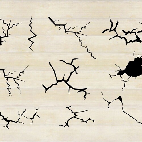 Crack Clipart Bundle Cracks SVG Lightning Vector Stencil - Etsy