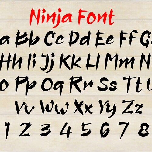Ninja Assassin Font SVG Ninja Font Assassin's Alphabet - Etsy