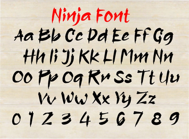 Ninja Assassin Font SVG, Ninja Font, Assassin's Alphabet Clipart, Svg ...