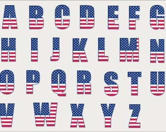 USA Flag Alphabet Svg, American Font Svg, American Flag Font Svg ...