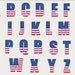 USA Flag Aphabet and Numbers, American Font, America Alphabet ...