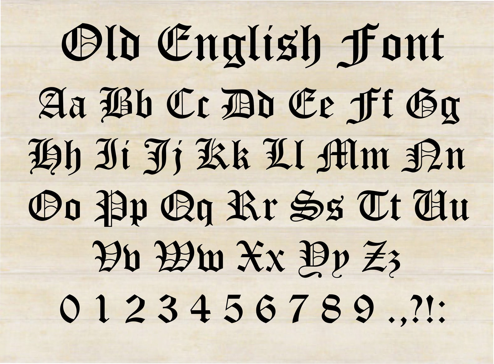 Old English Font SVG, Old English Alphabet, Old English Letters ...