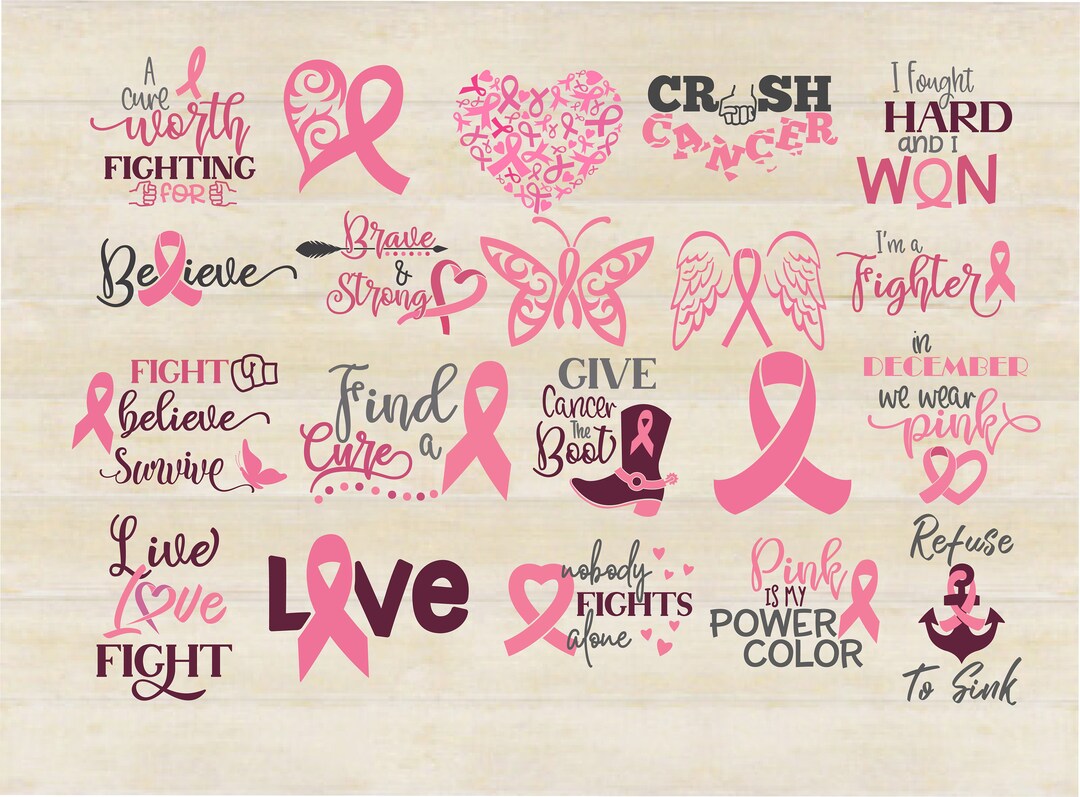 CANCER AWARENESS BUNDLE, Cancer Awareness Svg, Cancerawareness, Pink ...