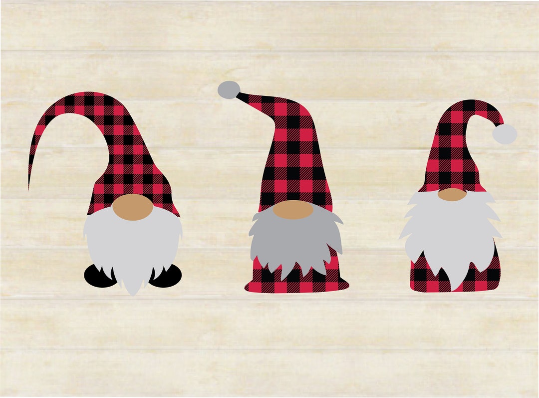 Gnome Buffalo Plaid, Gnome Plaid Svg, Gnomes Clipart, Gnomes Bundle ...
