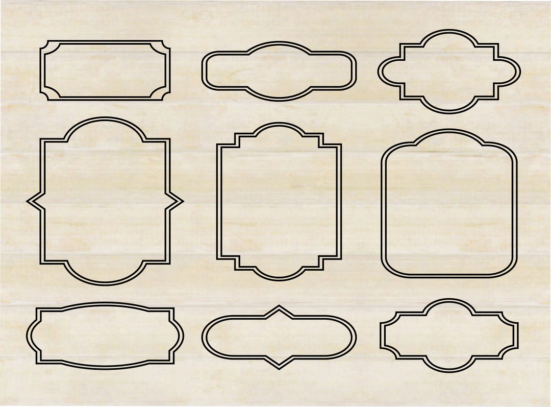 Retro Label SVG Collection, Retro Frames Bundle, Vintage Frames ...