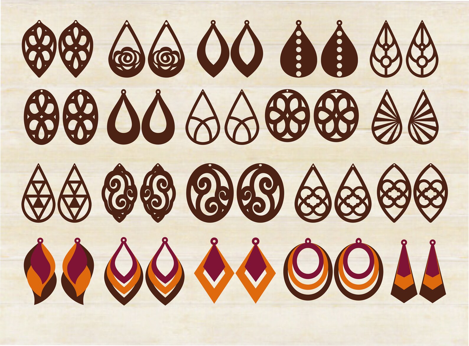 20 TEARDROP EARRINGS SVG Earring Bundle Designs Teardrop - Etsy