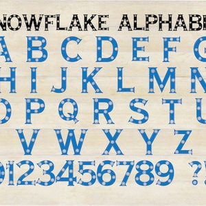 Snowflake Alphabet, Snowfake Font, Snowflake Clipart, Svg/png/dxf/ai ...