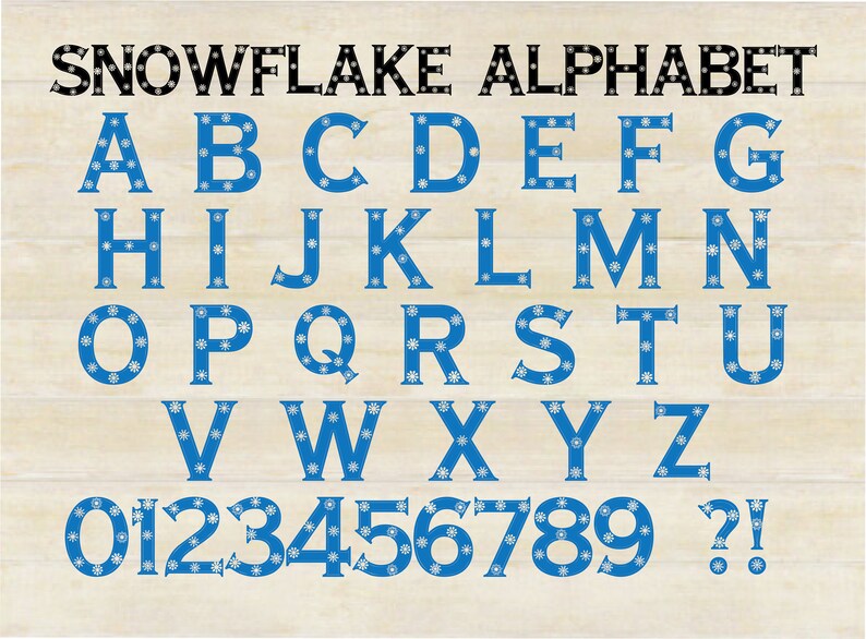 Snowflake Alphabet Snowfake Font Snowflake Clipart - Etsy