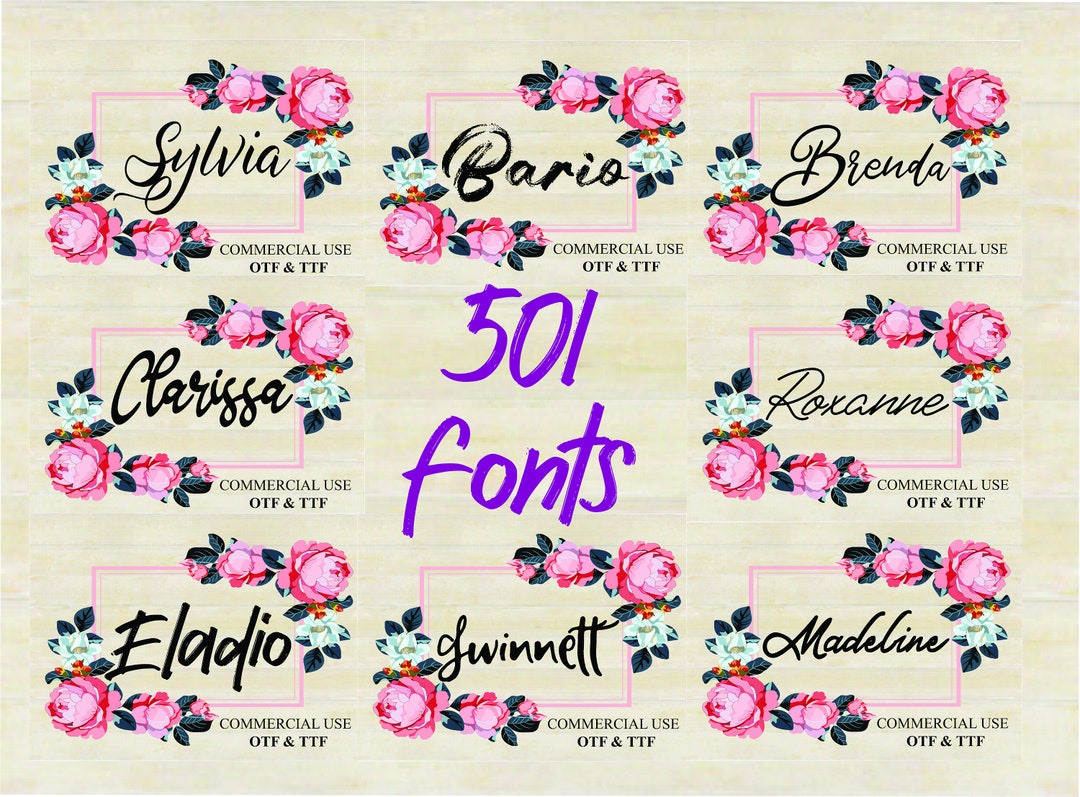 Best Font Bundle Collection Cricut Fonts, Procreate Fonts, Canva Fonts ...