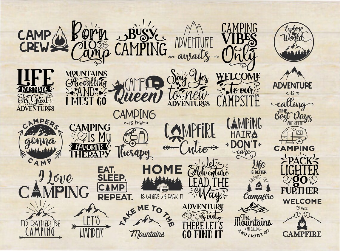 Adventure Bundle 30 Camping SVG and PNG Digital Files - Etsy