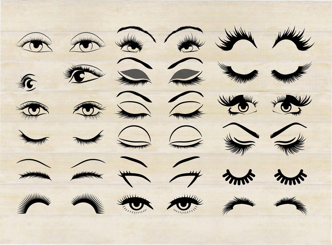 Woman Eyes, Woman Eyelashes, Female Eyes Bundle, Cricut, Eyes ...