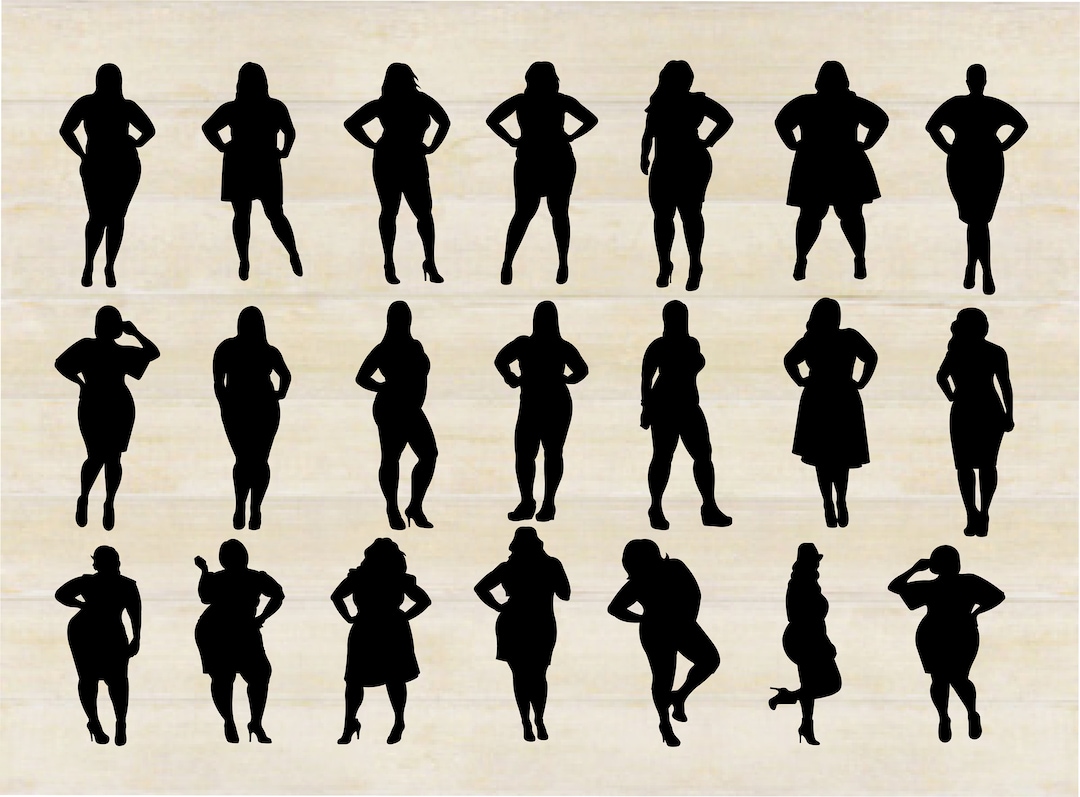 Curvy Girl Silhouette Sexy Woman Fat Lady Model Plus Size Model Chubby Sexy Woman Svgpng