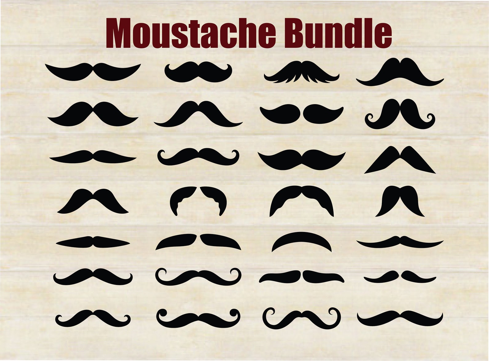 Moustache SVG Bundle Moustache Clipart Moustache Silhouette | Etsy