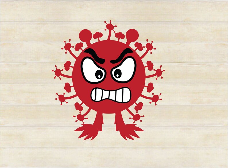 Angry Virus SVG Bacteria Germs Clipart INSTANT DOWNLOAD | Etsy