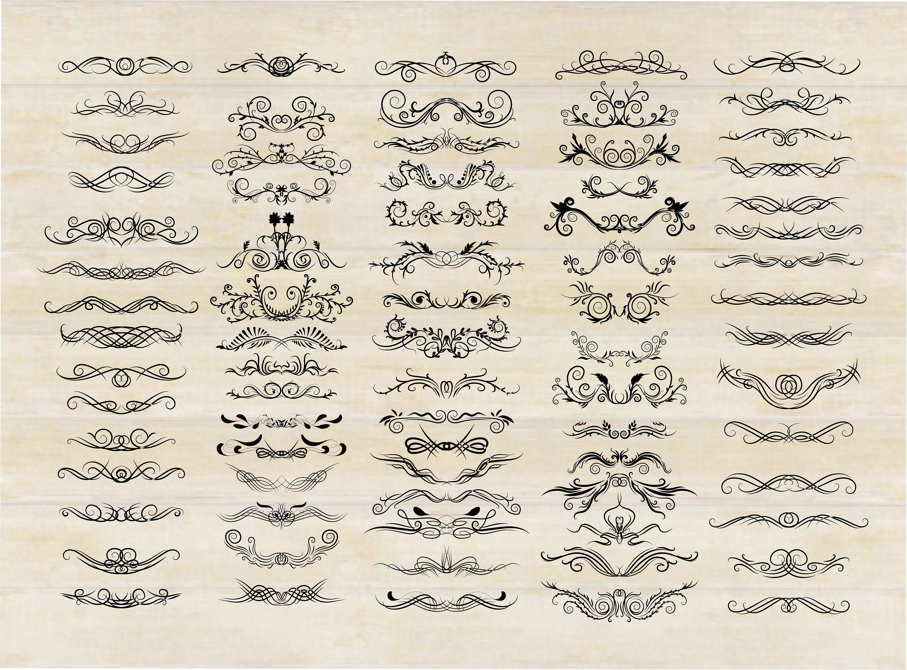 Swirl Decor SVG Swirl Svg Bundle Flourish elements Swoosh | Etsy