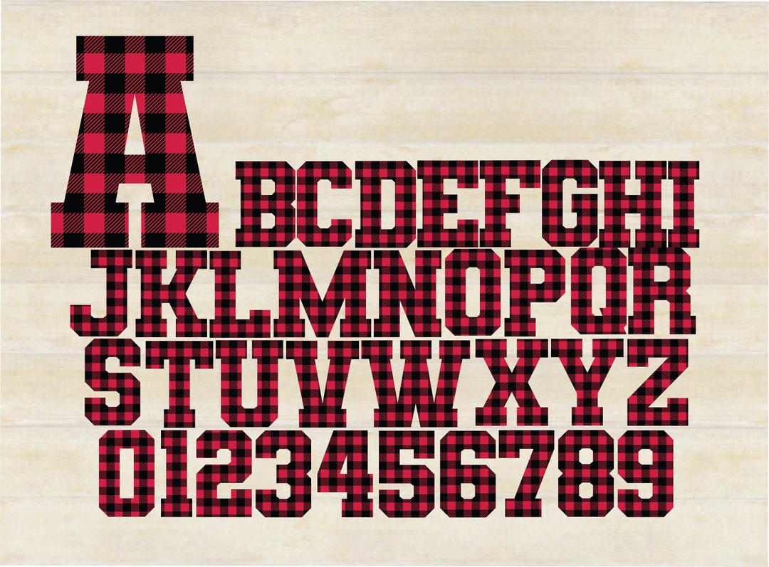 Buffalo Plaid Alphabet SVG, Plaid Alphabet, Plaid Letters, Plaid ...