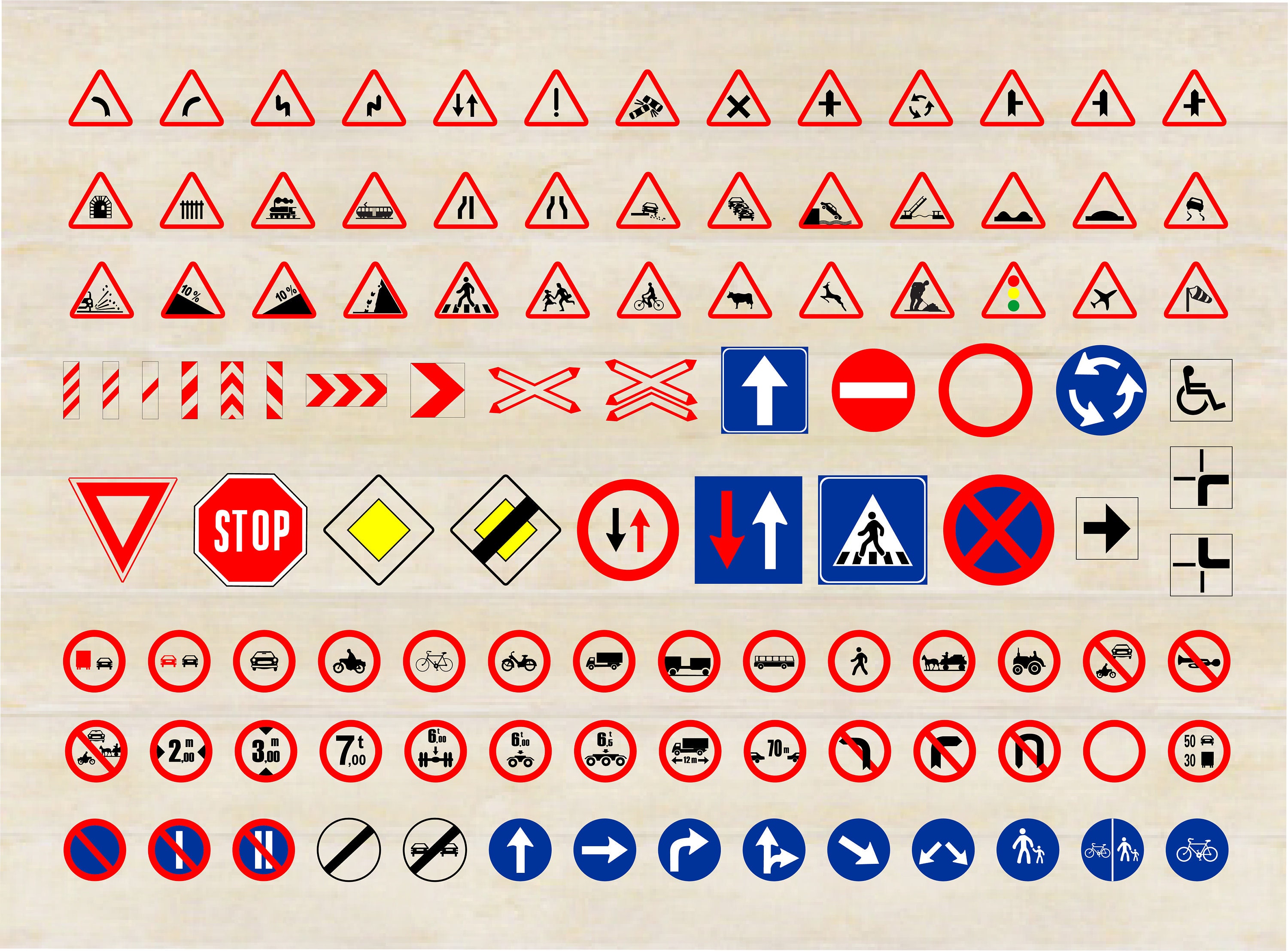 Traffic Signs SVG Bundle 107 Road Signs Clipart Highway - Etsy Canada
