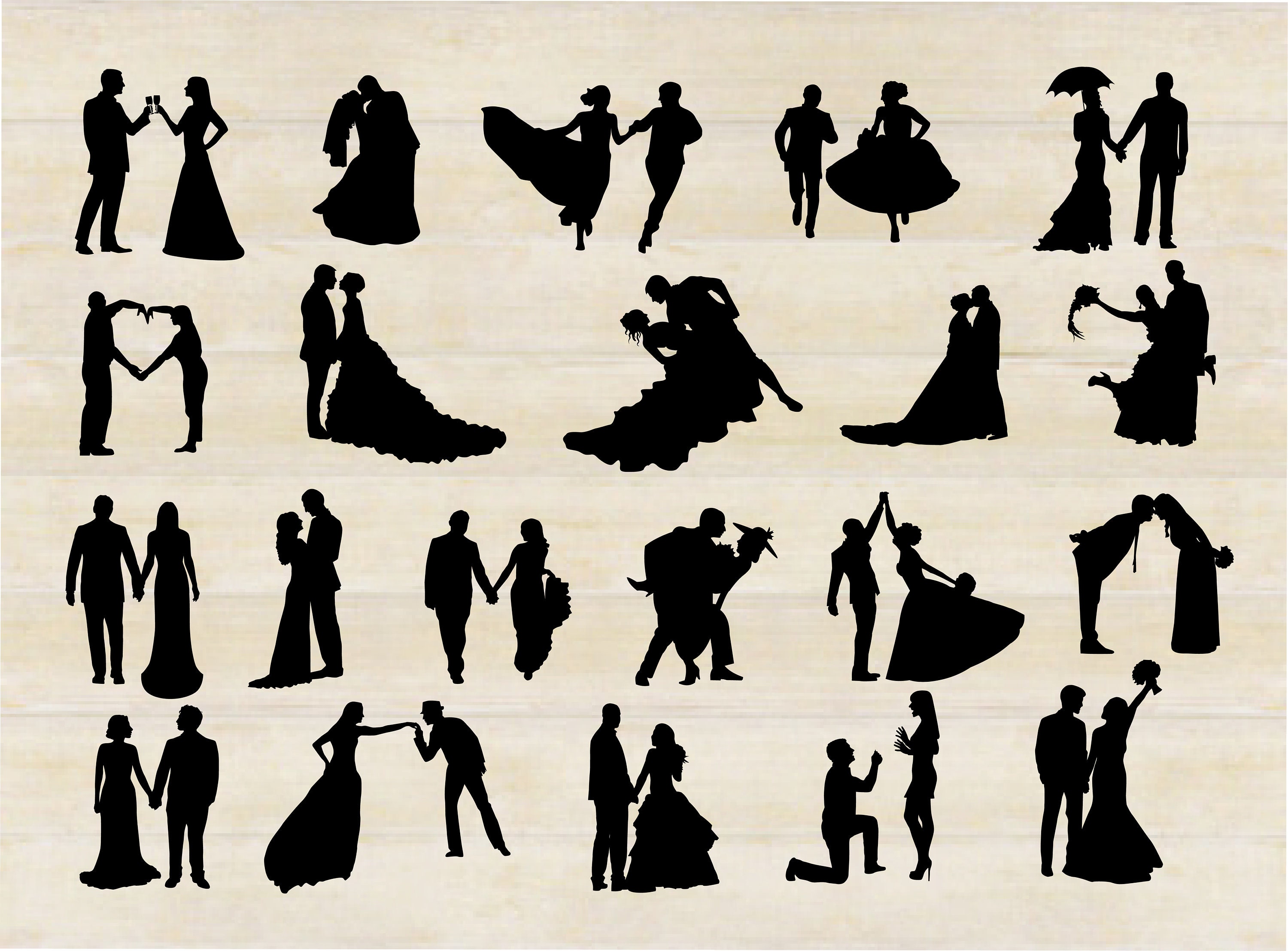 Clipart Bride And Groom Silhouette