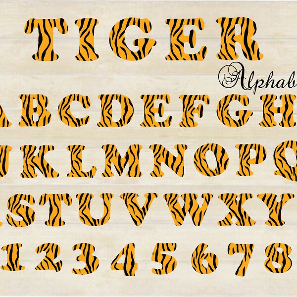 Tiger Font Svg - Etsy