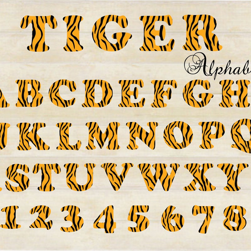 Tiger Font Svg - Etsy