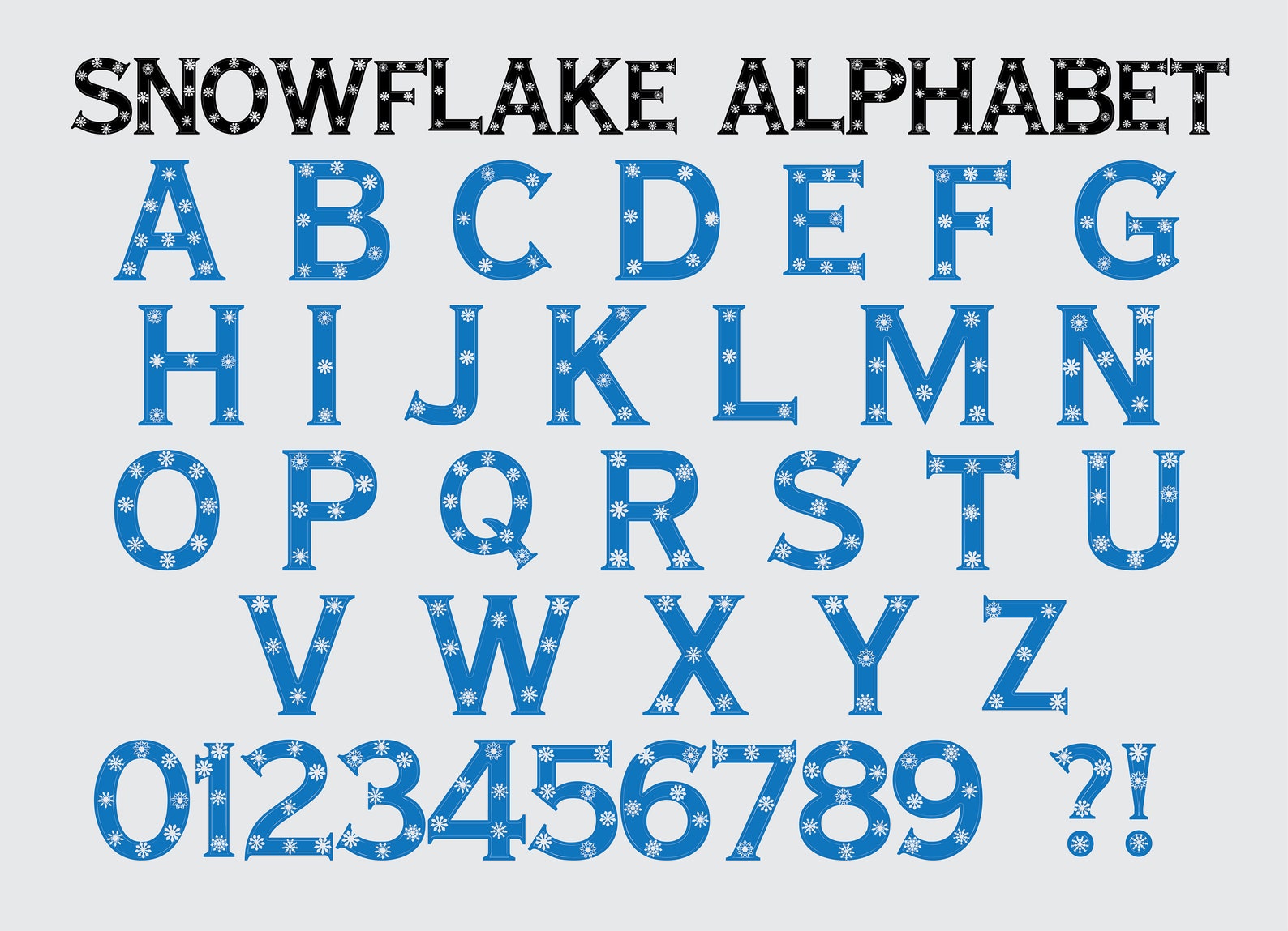 Snowflake Alphabet Snowfake Font Snowflake Clipart - Etsy